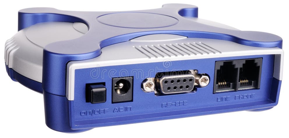 Desktop modem back view stock image. Image of dial, telecommunications ...