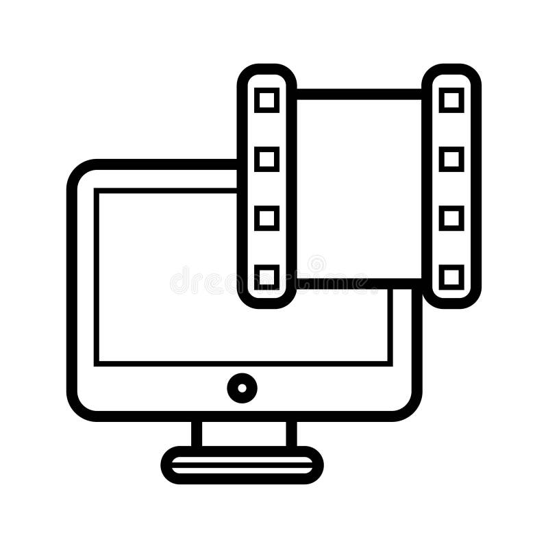 Desktop Modern Computer Monitor Screen Icon Stock Illustration ...