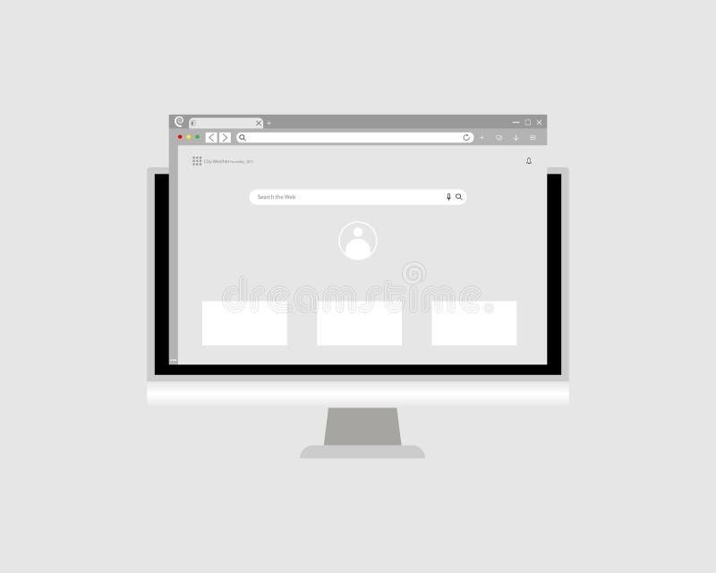 Desktop Monitor Computer with Browser Homepage, Surfing the Internet ...
