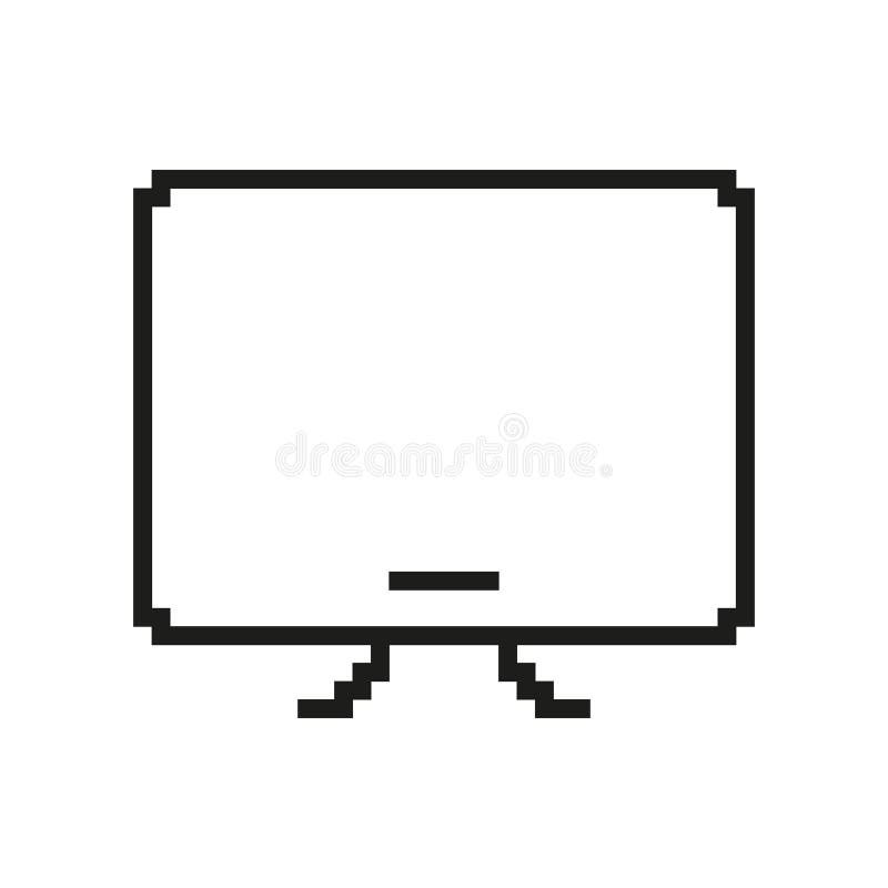Desktop Monitor Icon in Pixel Art. Pixelated Computer Screen for ...