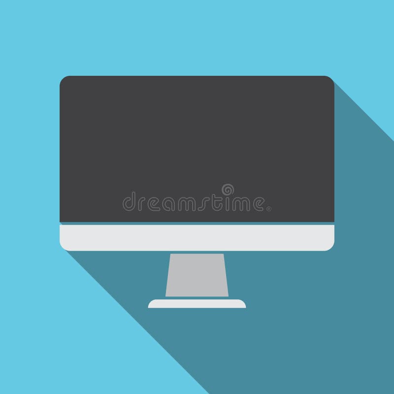 Desktop Monitor Workstation Blank Empty Screen Icon Stock Vector ...