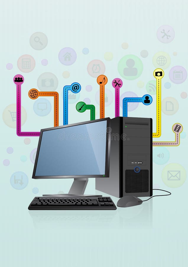 Desktop multimedia stock vector. Illustration of concept - 56042252