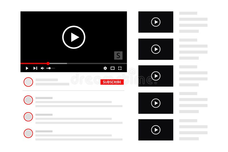 Video Player Interface Website Design. Desktop Multimedia Player Mockup ... Video Player Interface Website Design. Desktop Multimedia Player Mockup ...