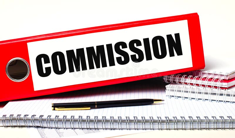 On the Desktop are Notebooks, a Pen and a Red Folder for Papers with ...