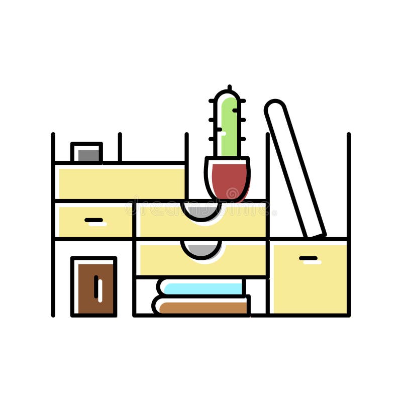 Desktop Organizer Color Icon Vector Illustration Stock Vector ...