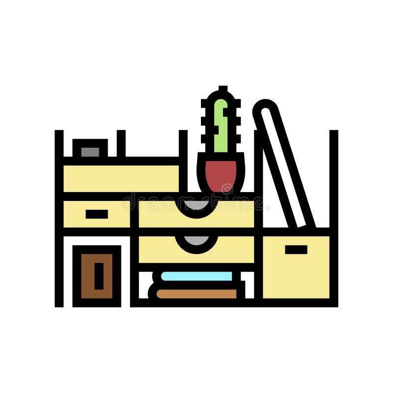 Desktop Organizer Color Icon Vector Illustration Stock Vector ...