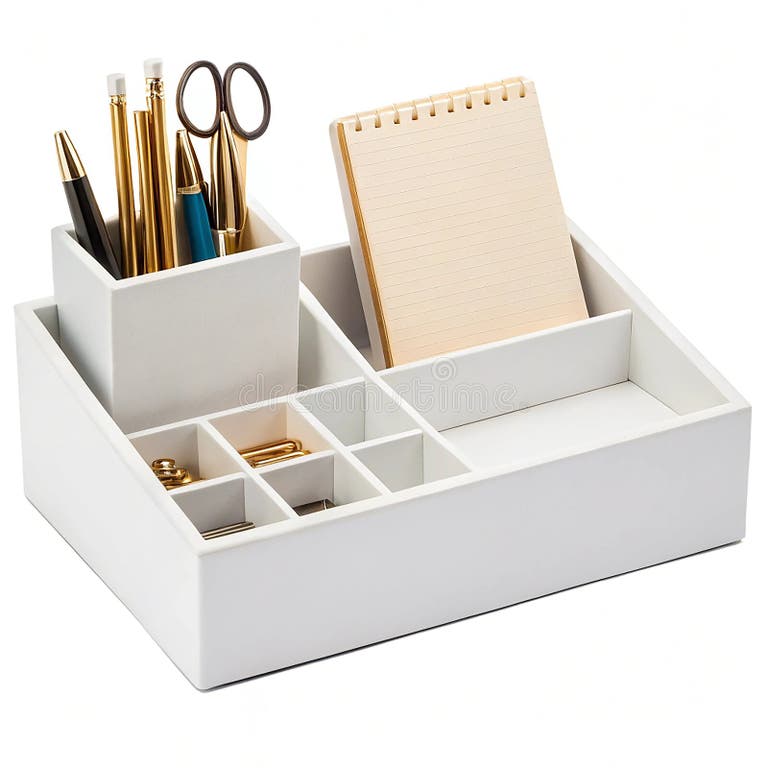 Desktop Organizer on White Background Stock Illustration - Illustration ...