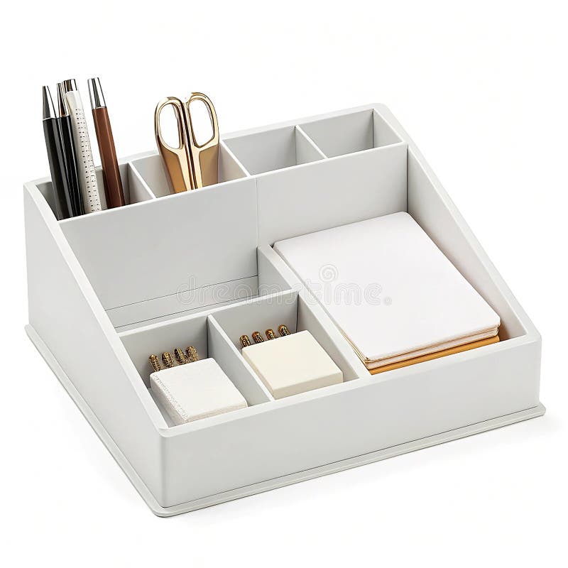 Desktop Organizer on White Background Stock Illustration - Illustration ...