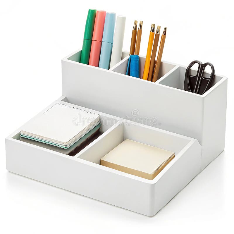 Desktop Organizer on White Background Stock Illustration - Illustration ...