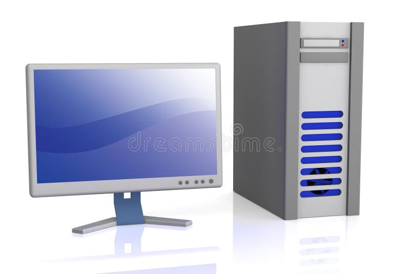 3d Desktop computer stock illustration. Illustration of display - 11595504