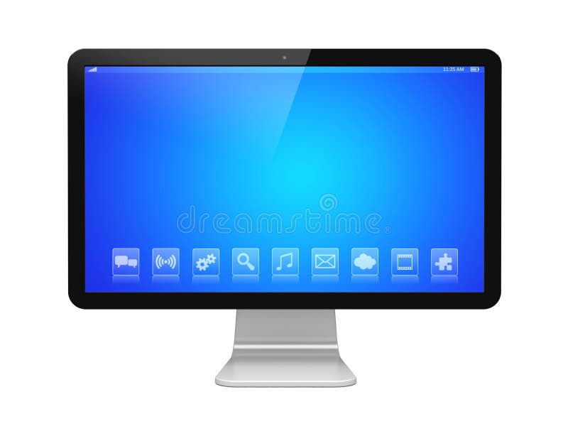 Desktop pc on a white stock illustration. Illustration of electrical ...