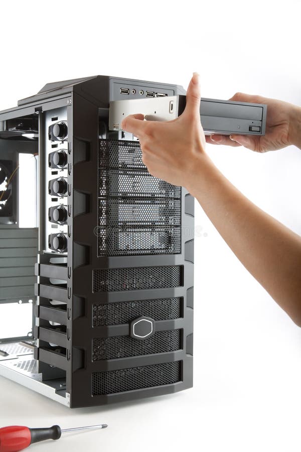 Inserting New Graphic Card in To a New High-End PC Stock Photo - Image ...