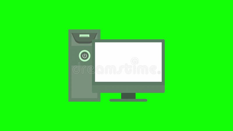 Desktop Pc Computer Display Icon, Loop Animation with Alpha Channel ...
