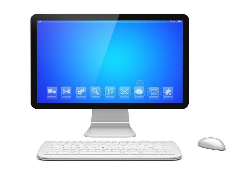 Desktop pc on a white stock illustration. Illustration of desktop ...