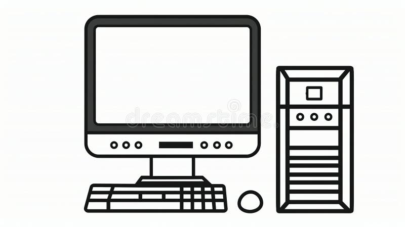 Desktop Pc Icon. Line Style Icon Design. UI. Illustration of Desktop Pc ...