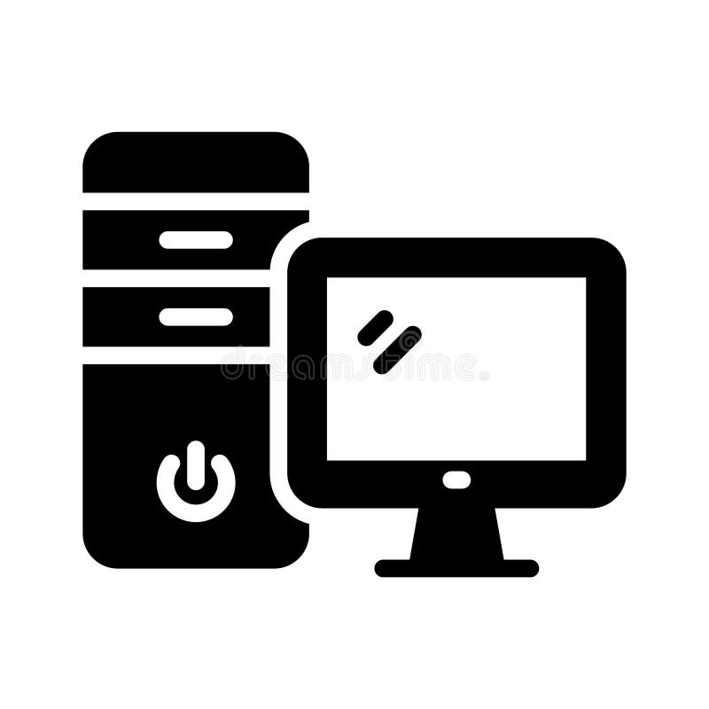 Desktop PC Icon Representing Digital Communication and Computing Stock Vector - Illustration of ...