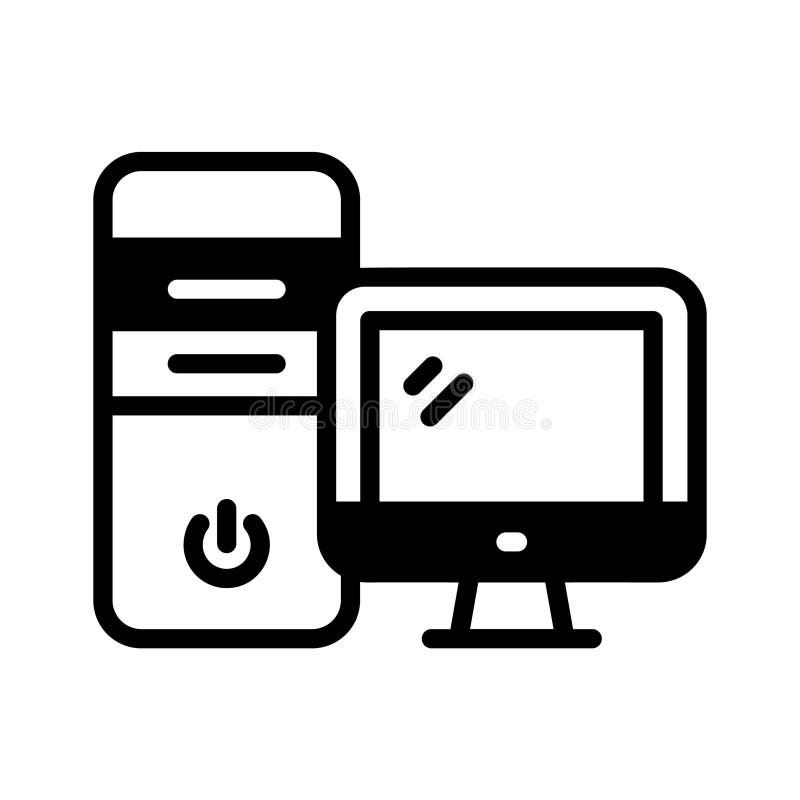 Desktop PC Icon Representing Digital Communication and Computing Stock ...
