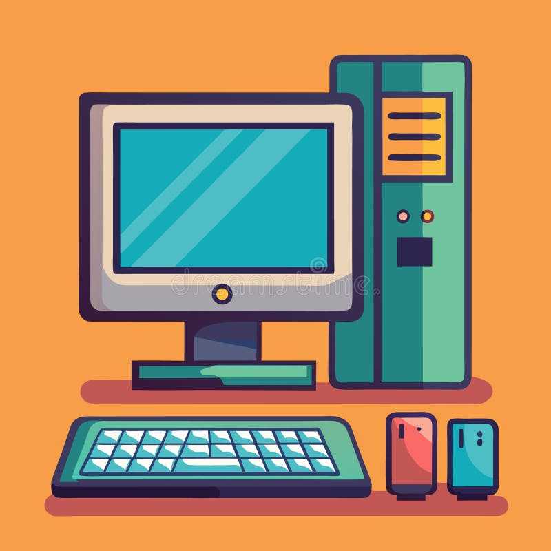 Desktop Pc Image. Cartoon Style Stock Vector - Illustration of clip ...