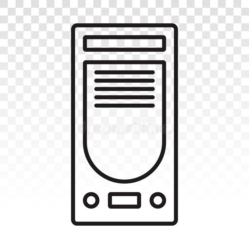 Desktop PC or Personal Computer Line Art Vector Icon for Apps and ...