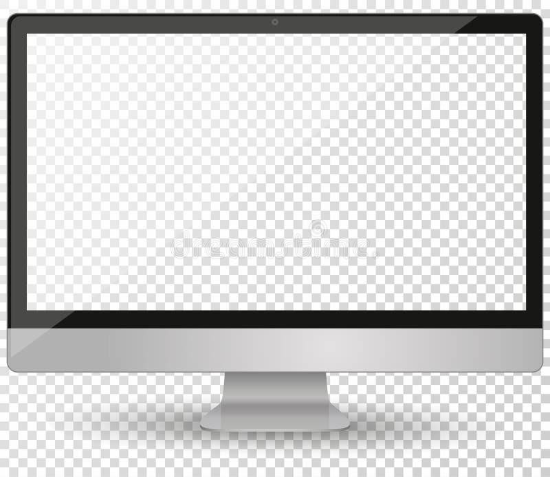 Computer Monitor Mockup with Screen Blank. PC Isolated Desktop. Laptop ...