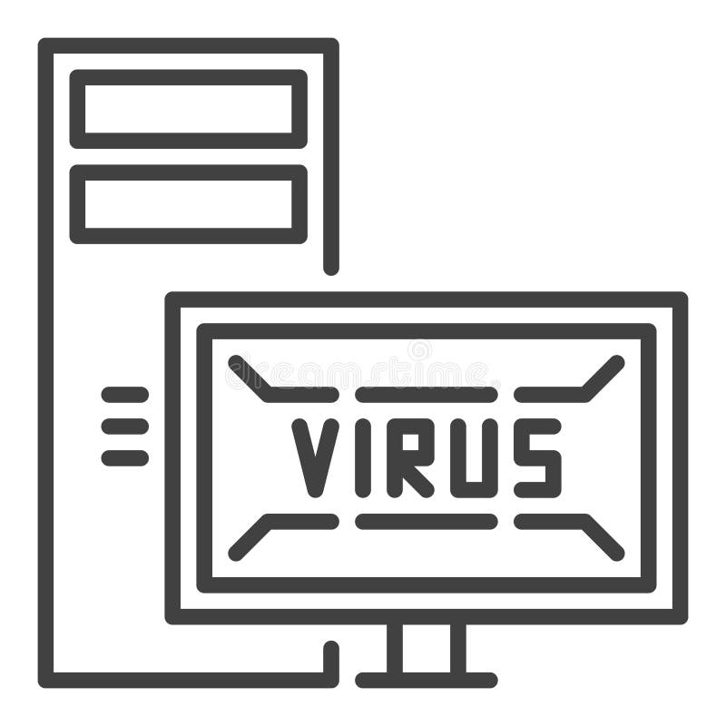 Desktop PC with Virus on Screen Vector Viruses Icon or Symbol in ...