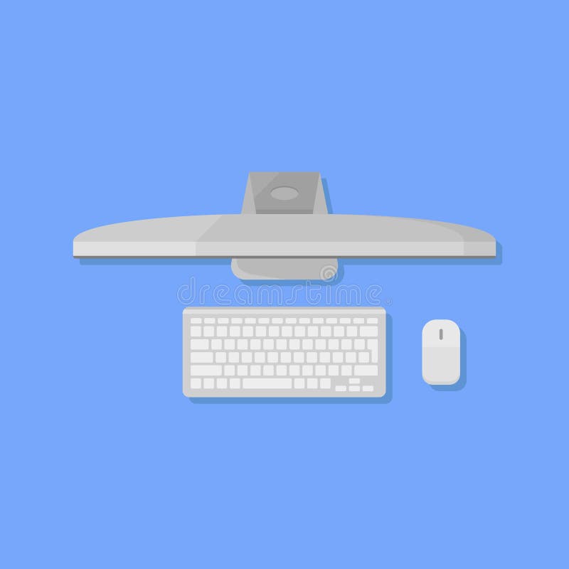 Desktop Personal Computer with Monitor, Keyboard and Mouse Flat Style ... Desktop Personal Computer with Monitor, Keyboard and Mouse Flat Style ...