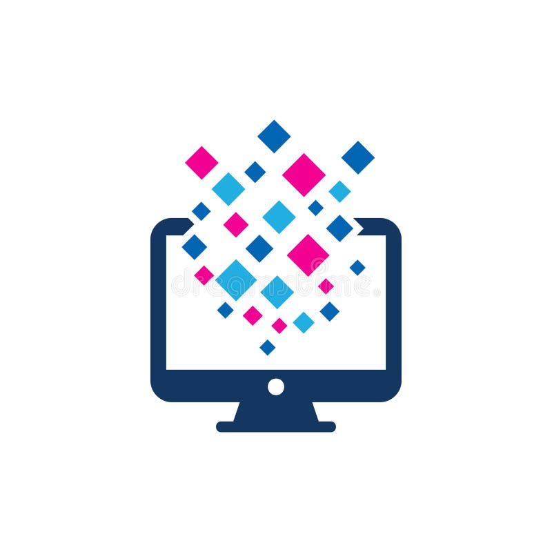 Desktop Pixel Logo Icon Design Stock Vector - Illustration of company ...