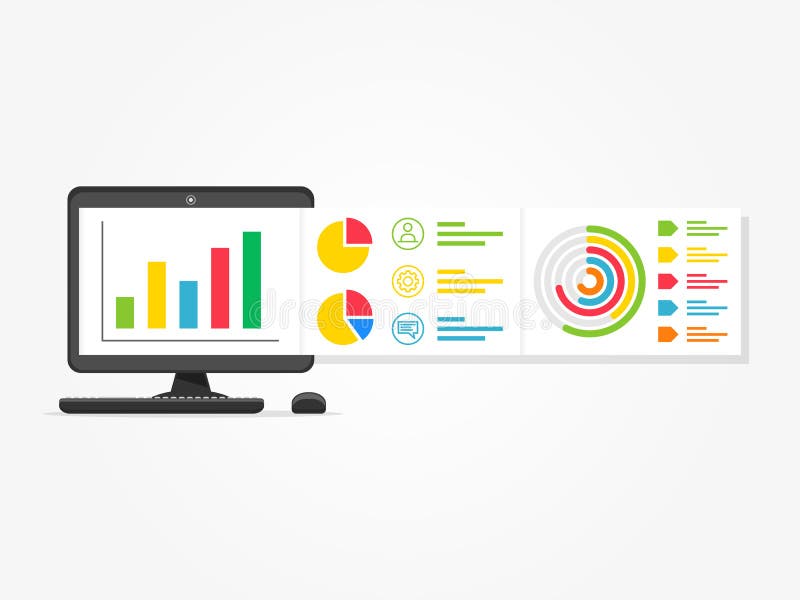 Presentation App with Charts, Diagrams Creative Concept Stock Vector ...