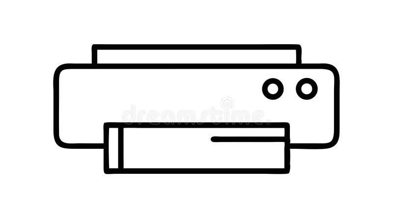 Desktop Printer Device Icon, Office Equipment and Document Printing ...