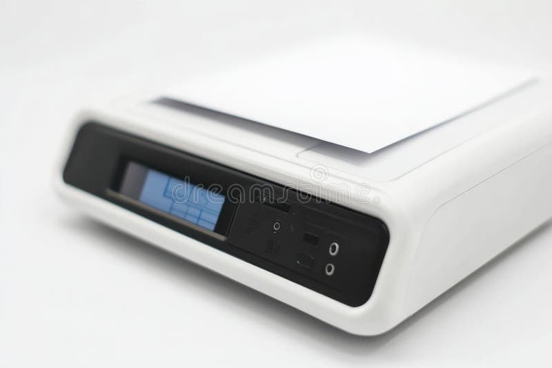 A Desktop Printer with a Sheet of Paper on the Top, Stock Image - Image ...