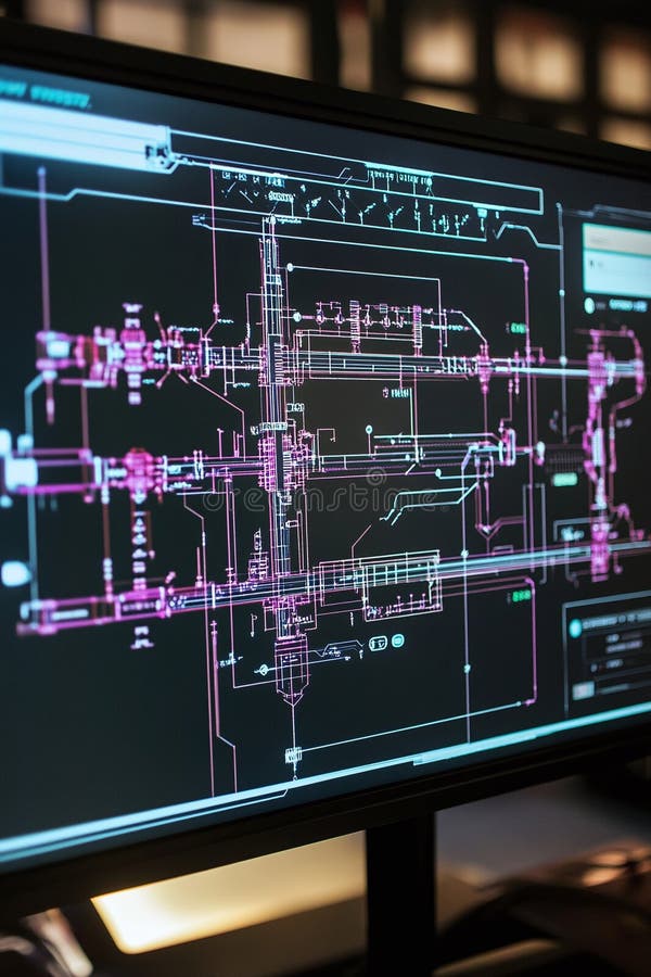 Desktop Screen Displaying a CAD Schematic of a Cityâ€™s Power Supply ...