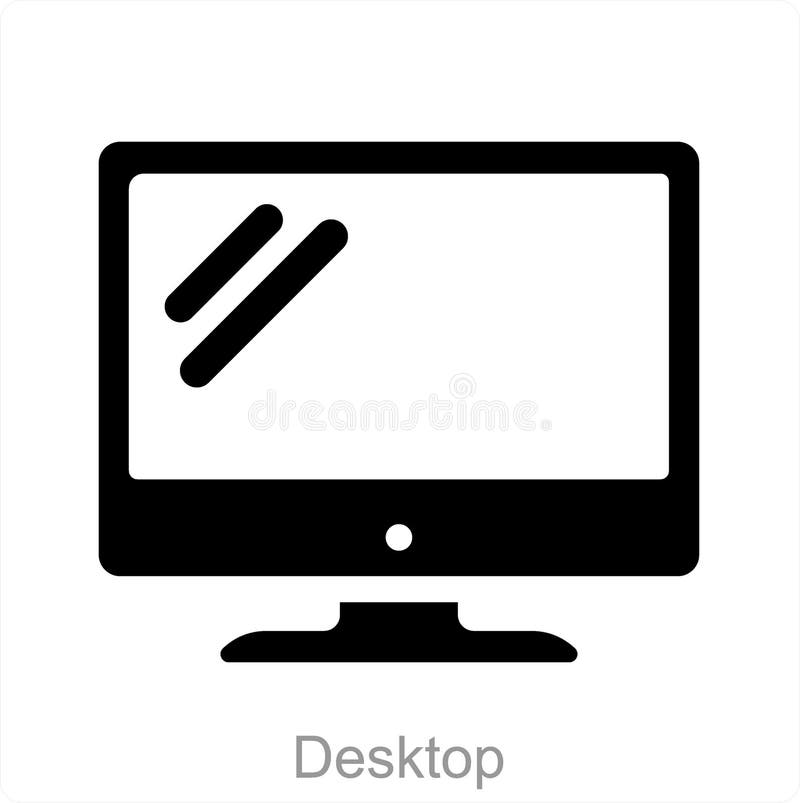 Desktop and Screen Icon Concept Stock Illustration - Illustration of ...