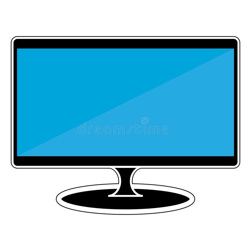 Desktop Screen Monitor, Digital Electronics with Blue Visuals ...