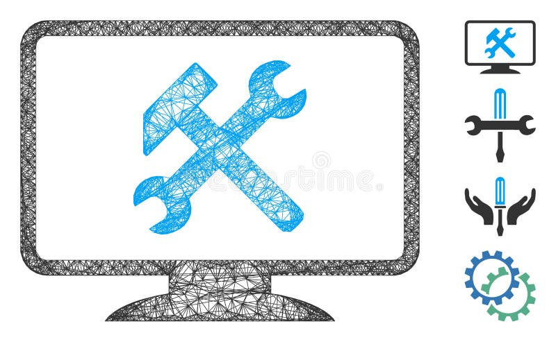 Desktop Settings Web Vector Mesh Illustration Stock Illustration ...