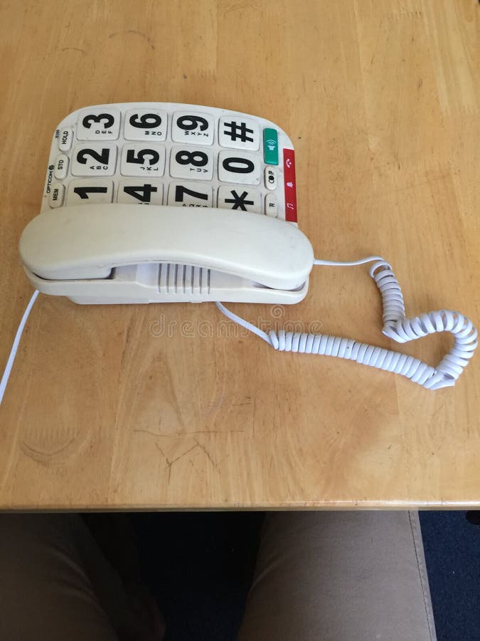 Desktop Table Landline Phone Stock Image - Image of telephone, landline ...