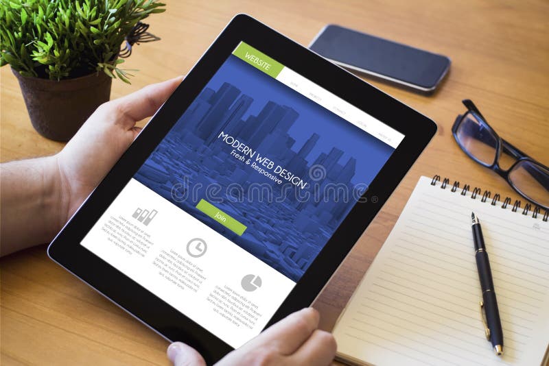 Desktop Tablet Fresh and Modern Deign Stock Photo - Image of website ...