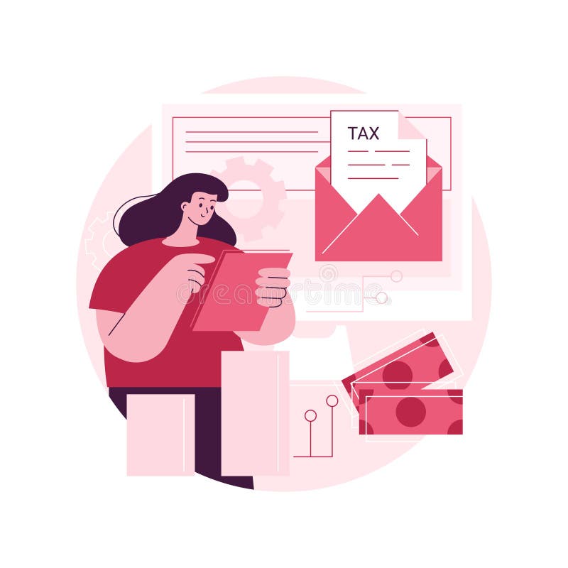 Desktop Tax Filing Software Abstract Concept Vector Illustration. Stock ...