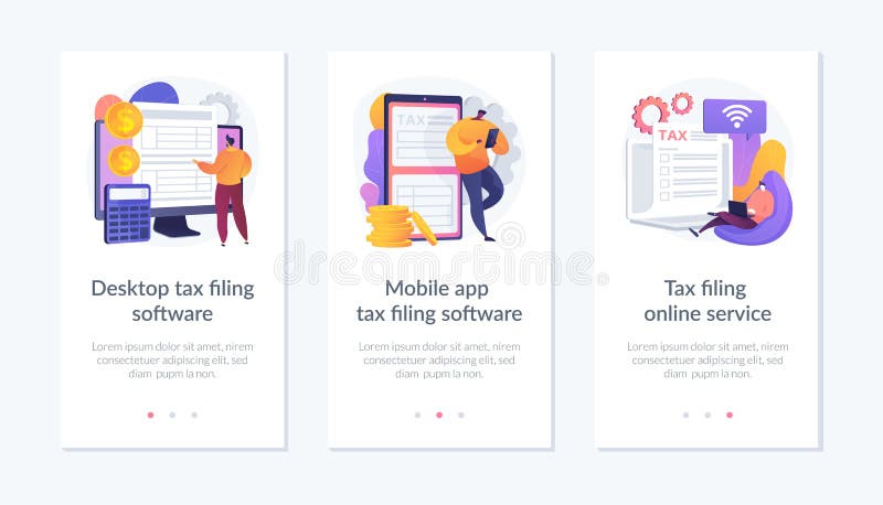 Desktop Tax Filing Software App Interface Template. Stock Vector ...