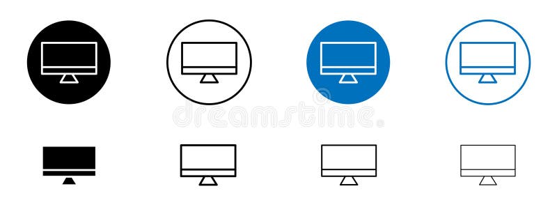 Desktop vecor icon set stock vector. Illustration of broadcast - 340389728