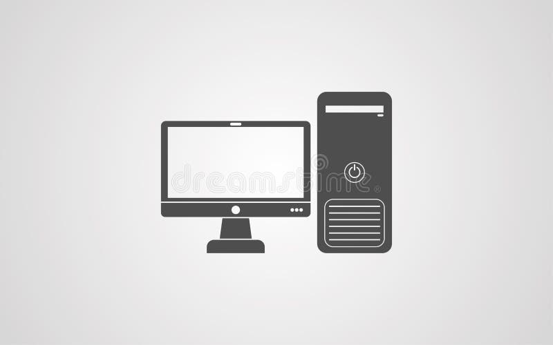 Desktop Vector Icon Sign Symbol Stock Vector - Illustration of computer ...