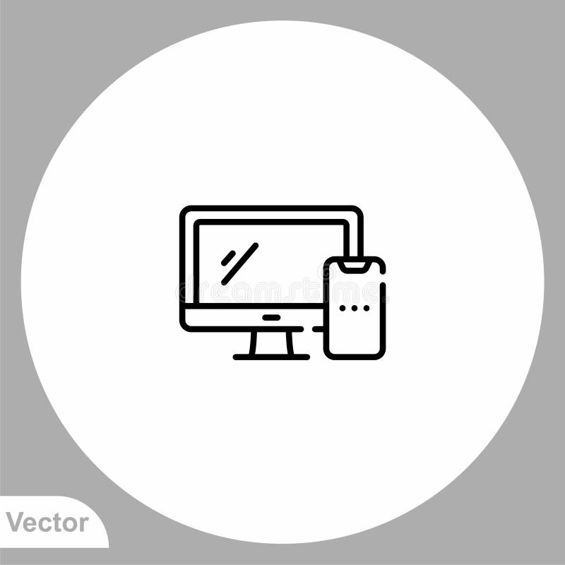 Desktop Vector Icon Sign Symbol Stock Vector - Illustration of ...