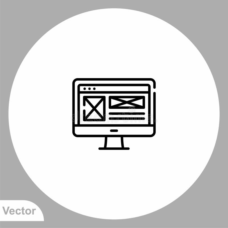 Desktop Vector Icon Sign Symbol Stock Vector - Illustration of line ...