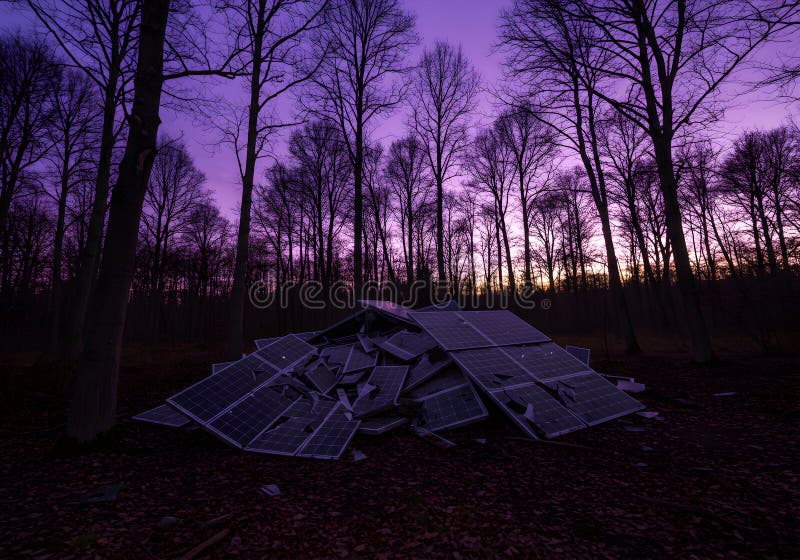 Broken Solar Panel Wallpaper: Environmental Impact in Nature Stock ...