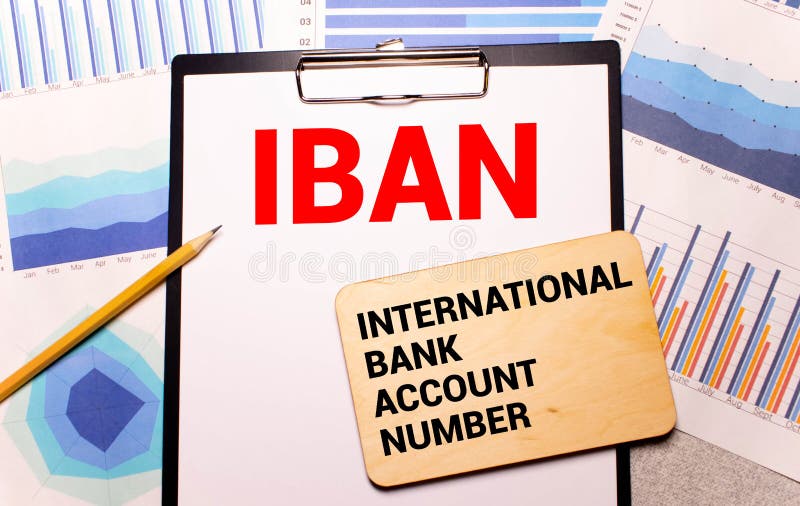 On the Desktop is a White Notebook with the Text IBAN International ...