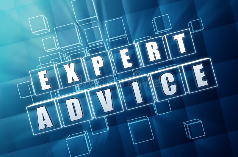 Deskundig Advies in Blauwe Glaskubussen Stock Illustratie ...