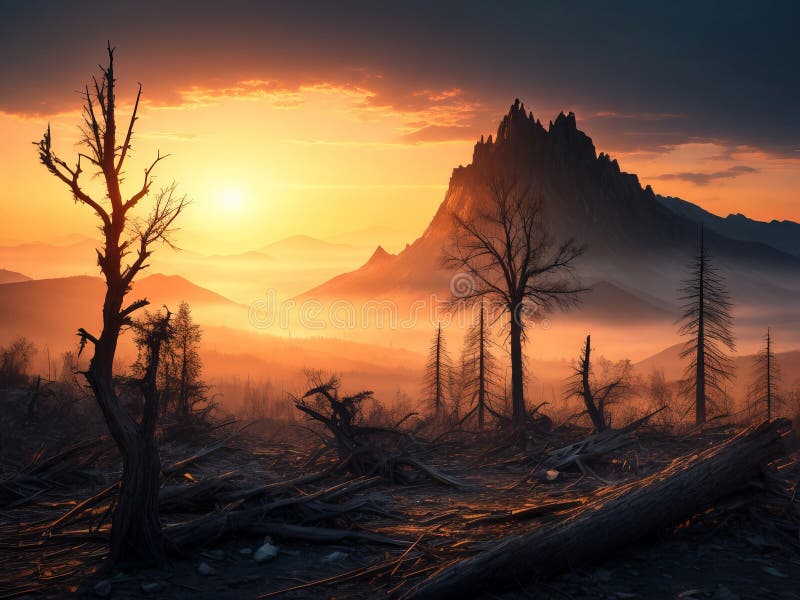 Desolate Abandoned Post-Apocalyptic Nature Scene, Created with ...