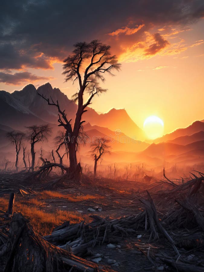 Desolate Abandoned Post-Apocalyptic Nature Scene, Created with ...