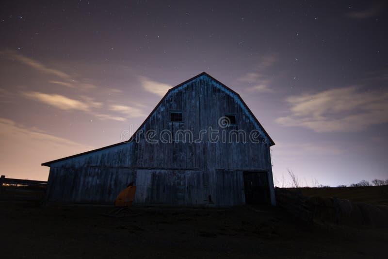 Desolate Barn after Dark stock image. Image of barn, late - 87394055