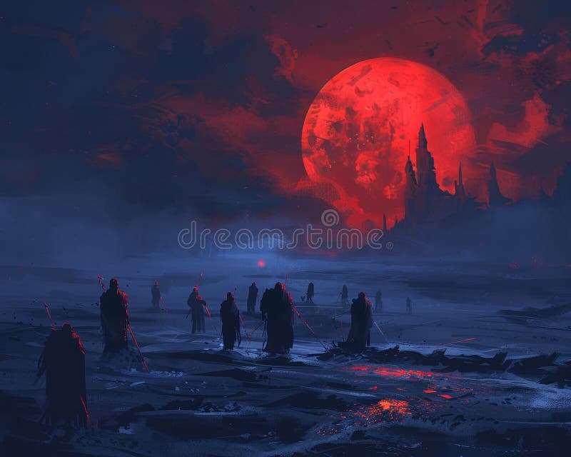 A Desolate Battlefield with Ghostly Warriors Reenacting Their Last ...