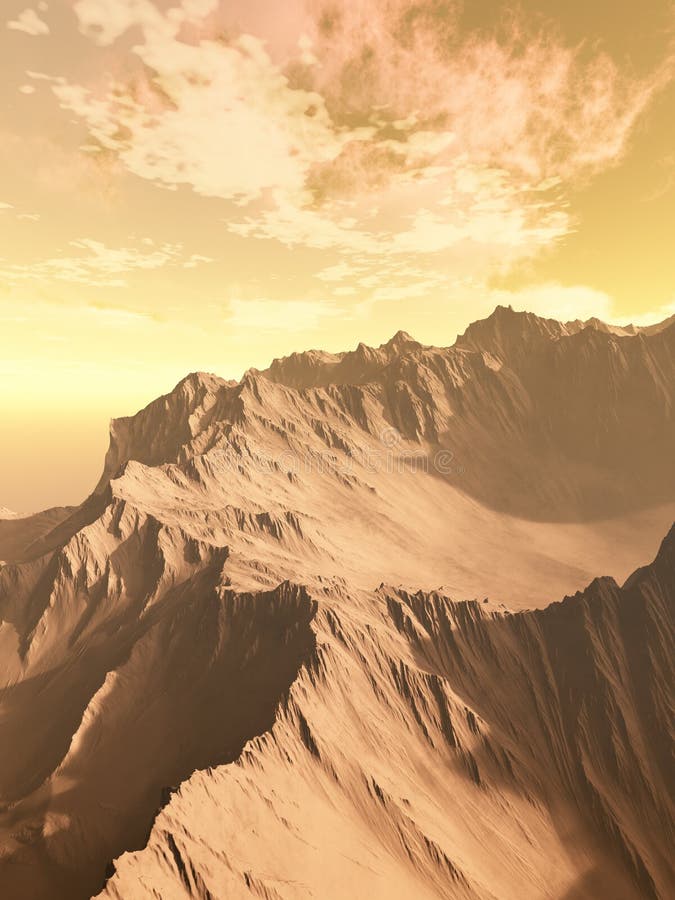 Desolate Desert Mountains stock illustration. Illustration of scene ...